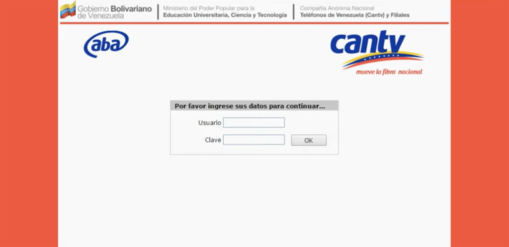 CANTV Modem Login - 192.168.1.1